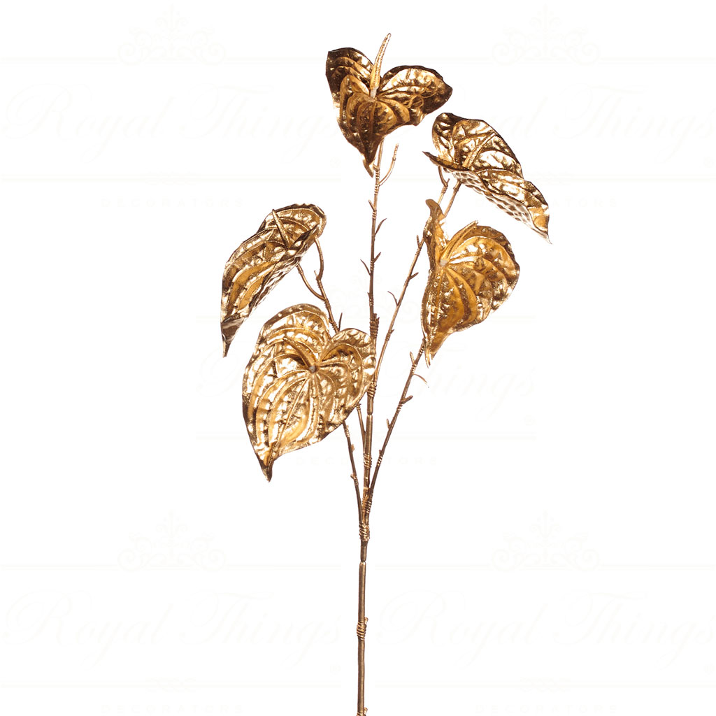 Metallic Tropical Anthurium Flowers Stem 66 cm - Set/3 | Branches ...