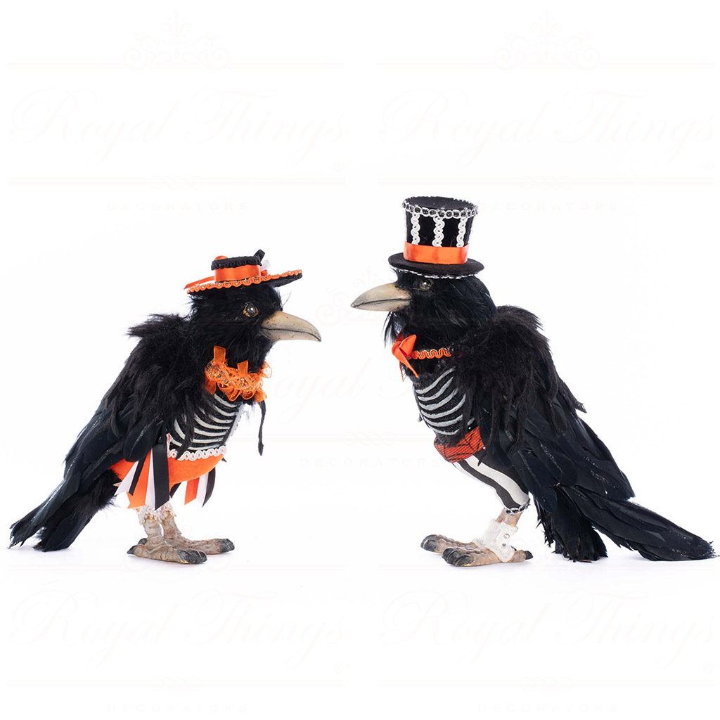 The Macabre Family Edgar Allen Poe Crow Tabletop 24 cm - Set/2 ...