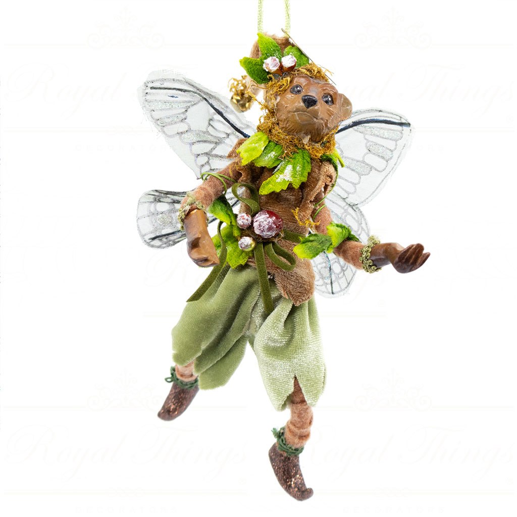 Woodland Animal Green Fairy Ornament 17 cm | Katherine's Collection